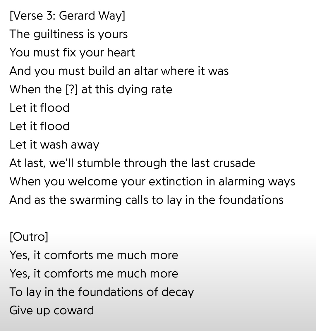 My Chemical Romance Sing Lyrics