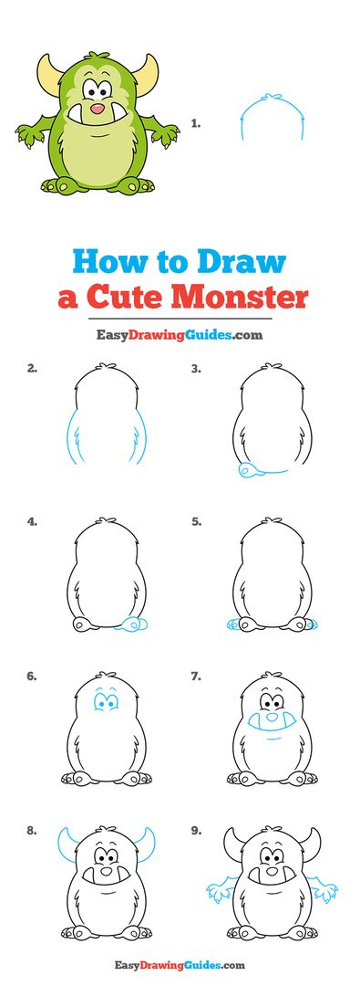 How To Draw A Cute Monster