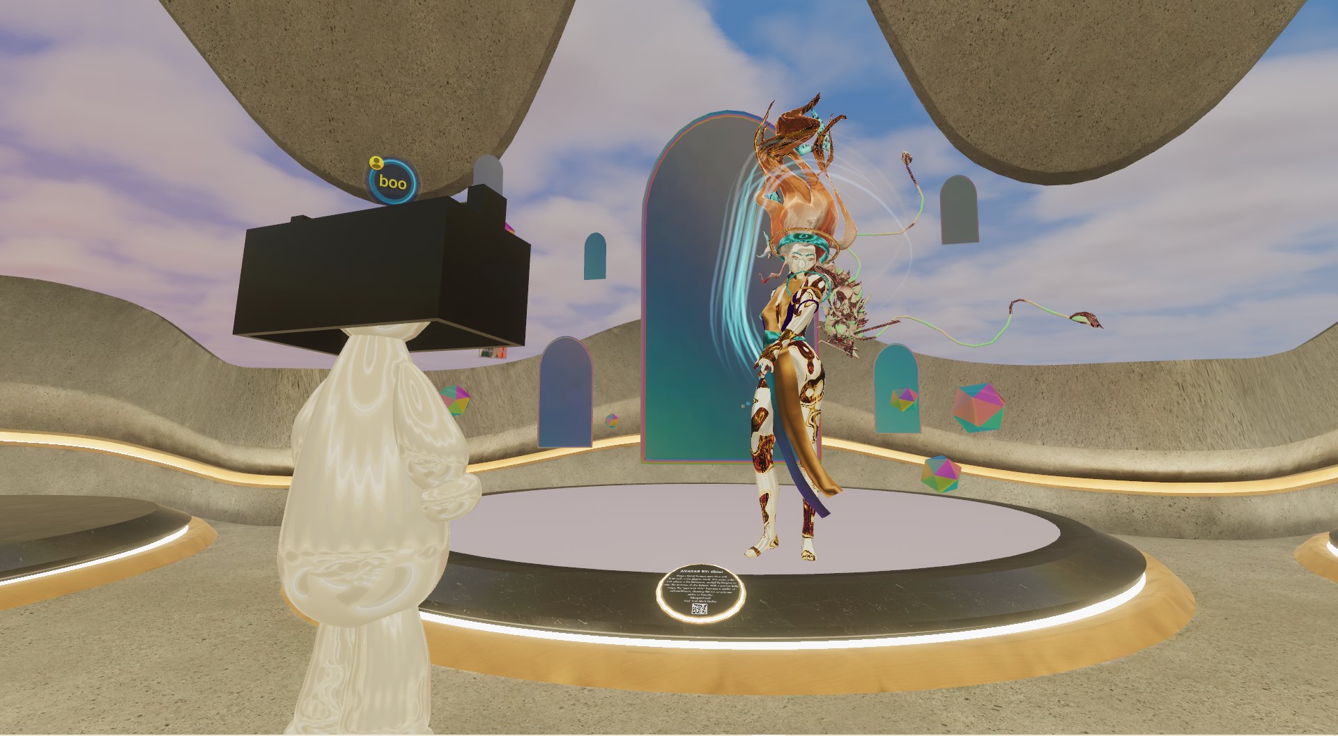 jin on Twitter: "At this really cool avatar art exhibition gallery in VRchat with @CrewMetaverse ...