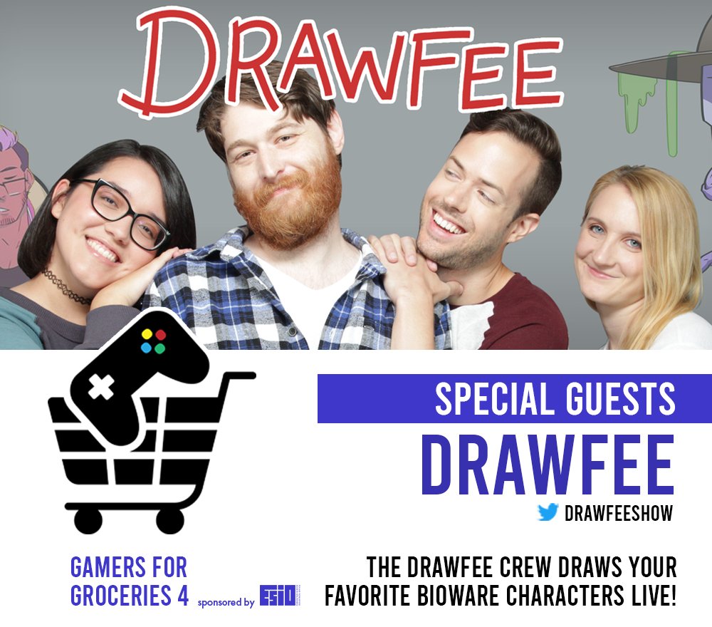 Drawfee ShowさんはTwitterを使っています: 「We are doing a charity stream with @bioware THIS Saturday at 7: ...