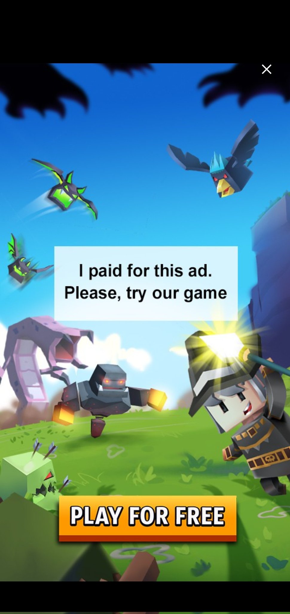 Annoying YT/Mobile Ads (Read Pin) on Twitter: "I paid for this ad. Please, try our game https ...
