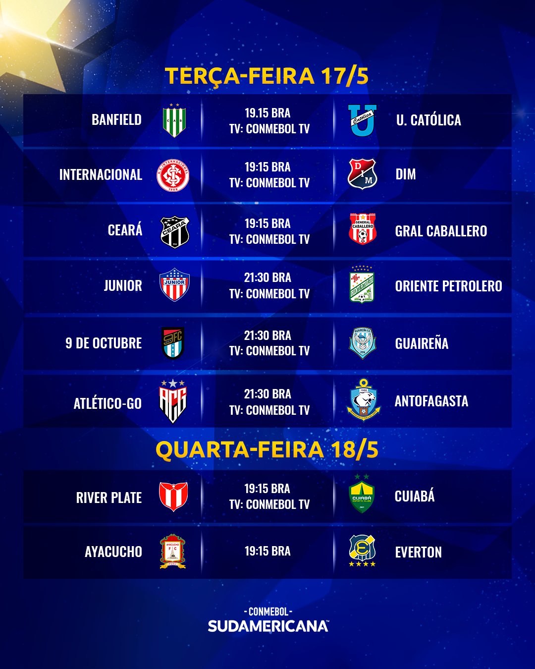 CONMEBOL Sudamericana on Twitter: "⚽🔥 Esquenta a disputa pelas oitavas de final! Esses são os ...