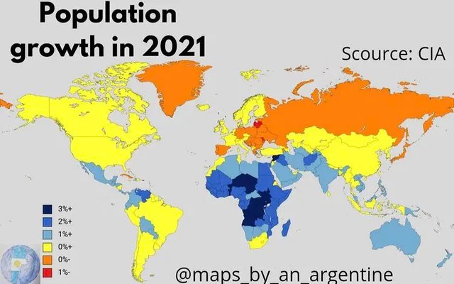 Population Map Of The World 2022