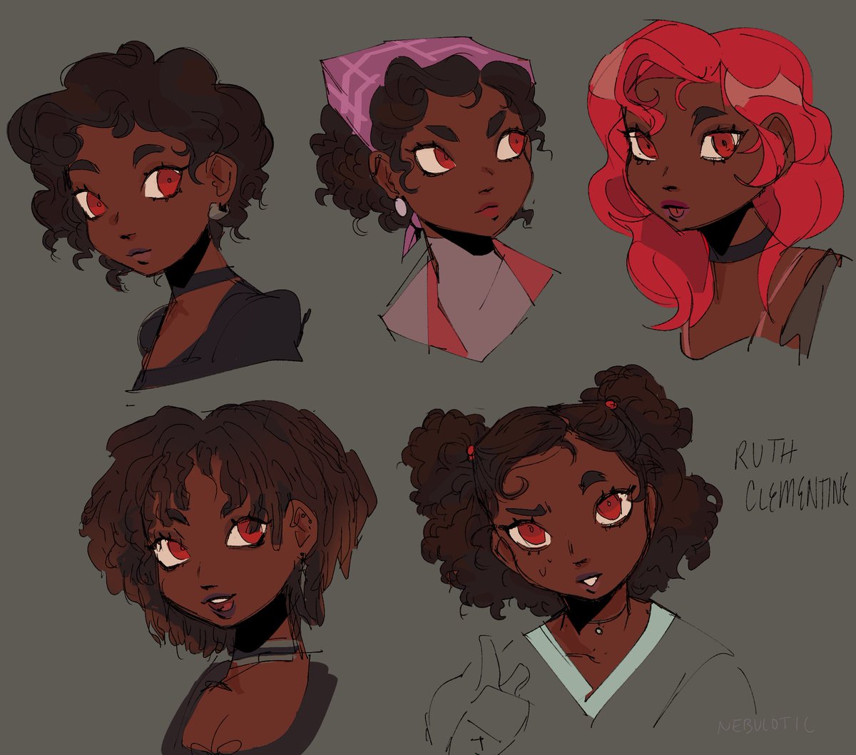 「Ruth + hairstyles 」|ara comms open!のイラスト