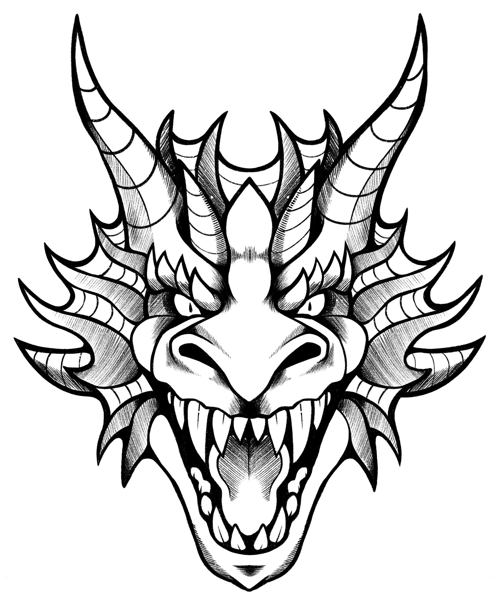 How To Draw A Dragon Facing Forward