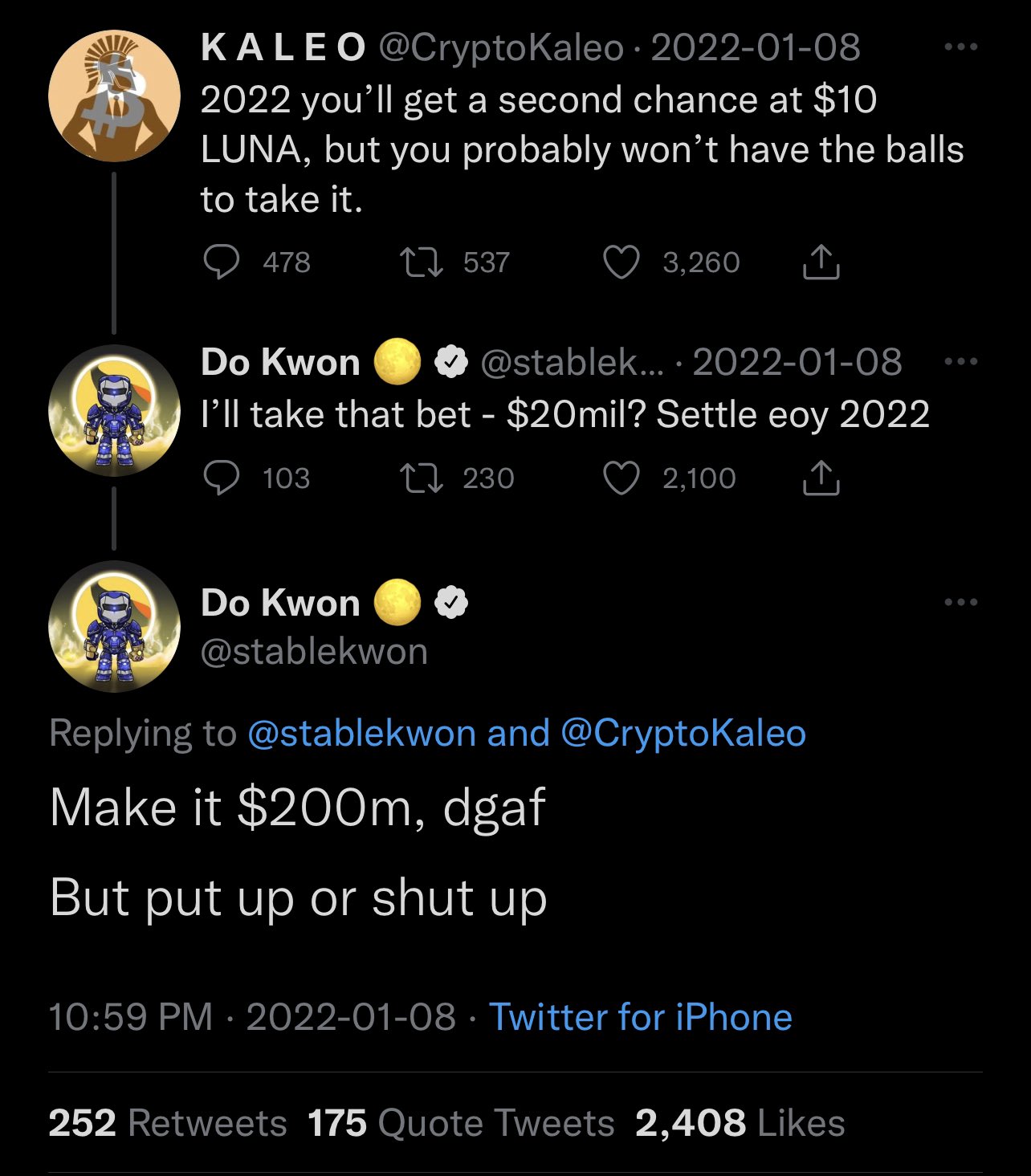 Gurgavin on Twitter: "@stablekwon LESSON DONT BE COCKY 🤝 https://t.co/weyJbZD85V" / Twitter