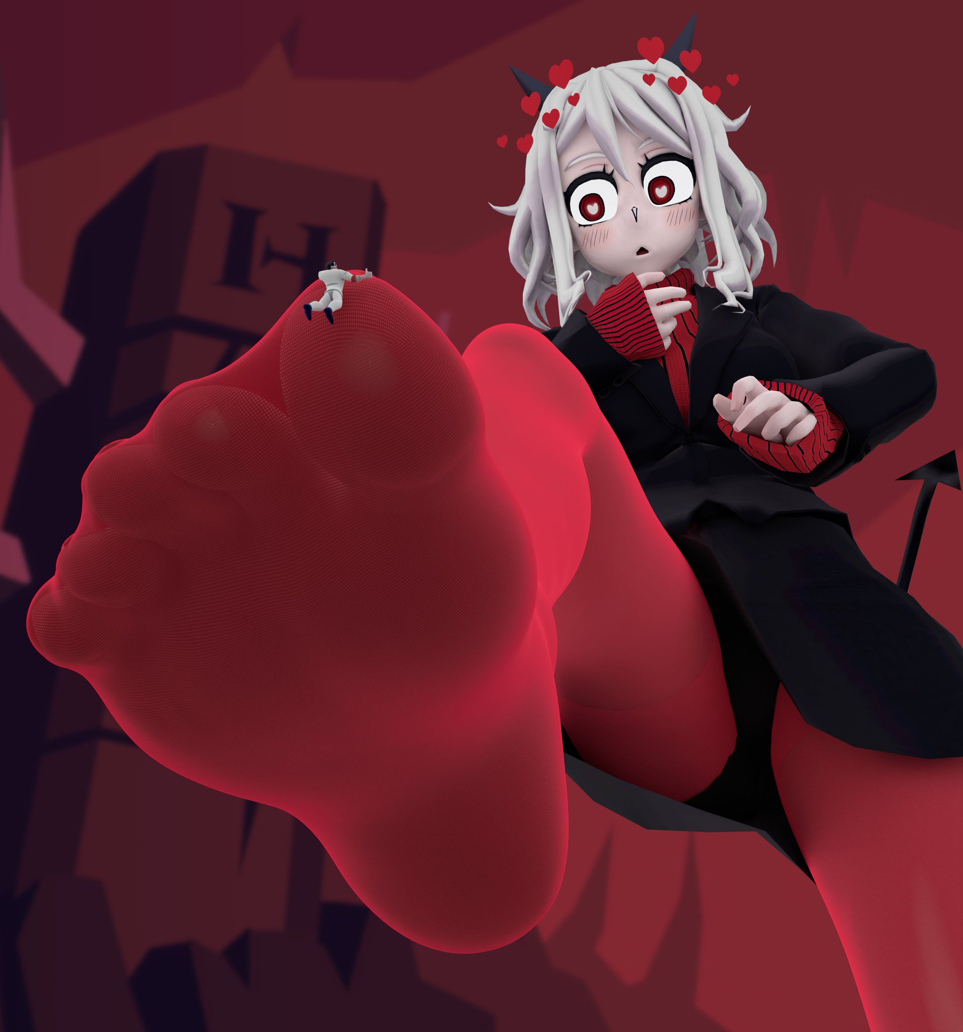 Ajairie on Twitter: "Modeus, raising her leg, lifts up the legendary Helltaker himself. For most ...