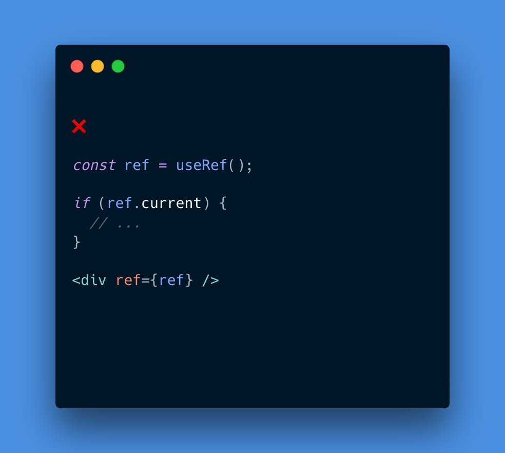 Haz on Twitter: "React tip: if you need to access an element ref during render, use useState ...