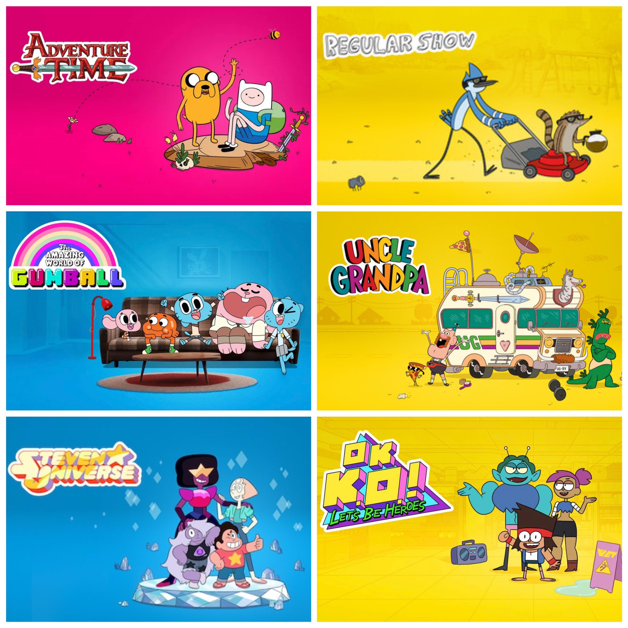 Regular Show And Adventure Time And Gumball