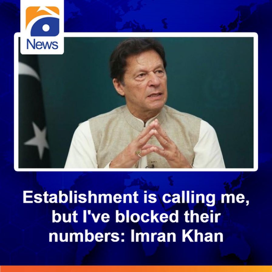 Murtaza Ali Shah on Twitter: "Imran Khan blocked numbers of the military establishment people ...