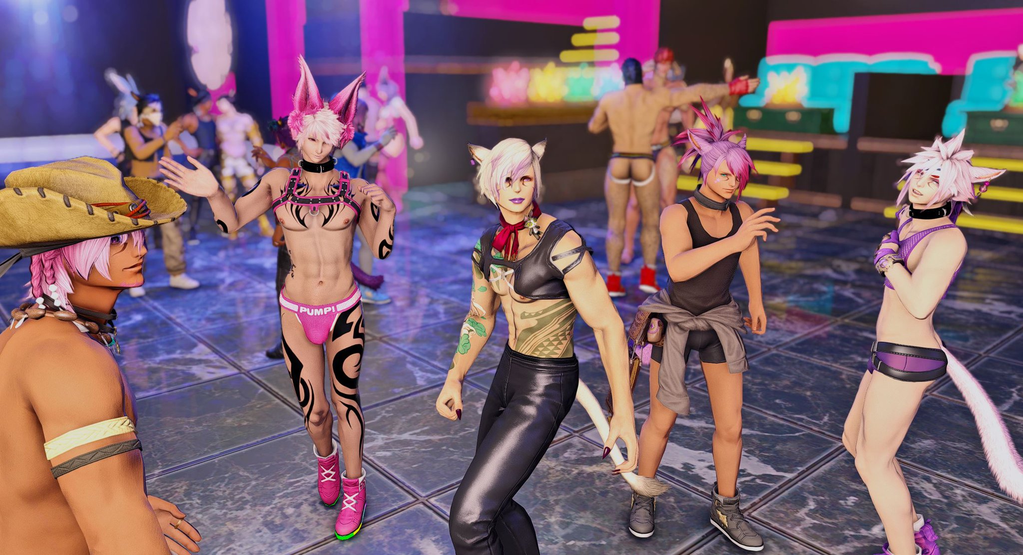 Dandy Lyon on Twitter: "Dancing with my friends @LewdQote @NiKoMiKoBoi @Hope_TSoni @PandiFFXIV ...