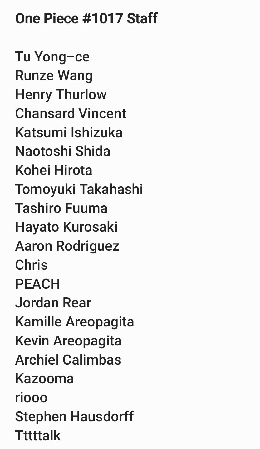 One Piece Name List