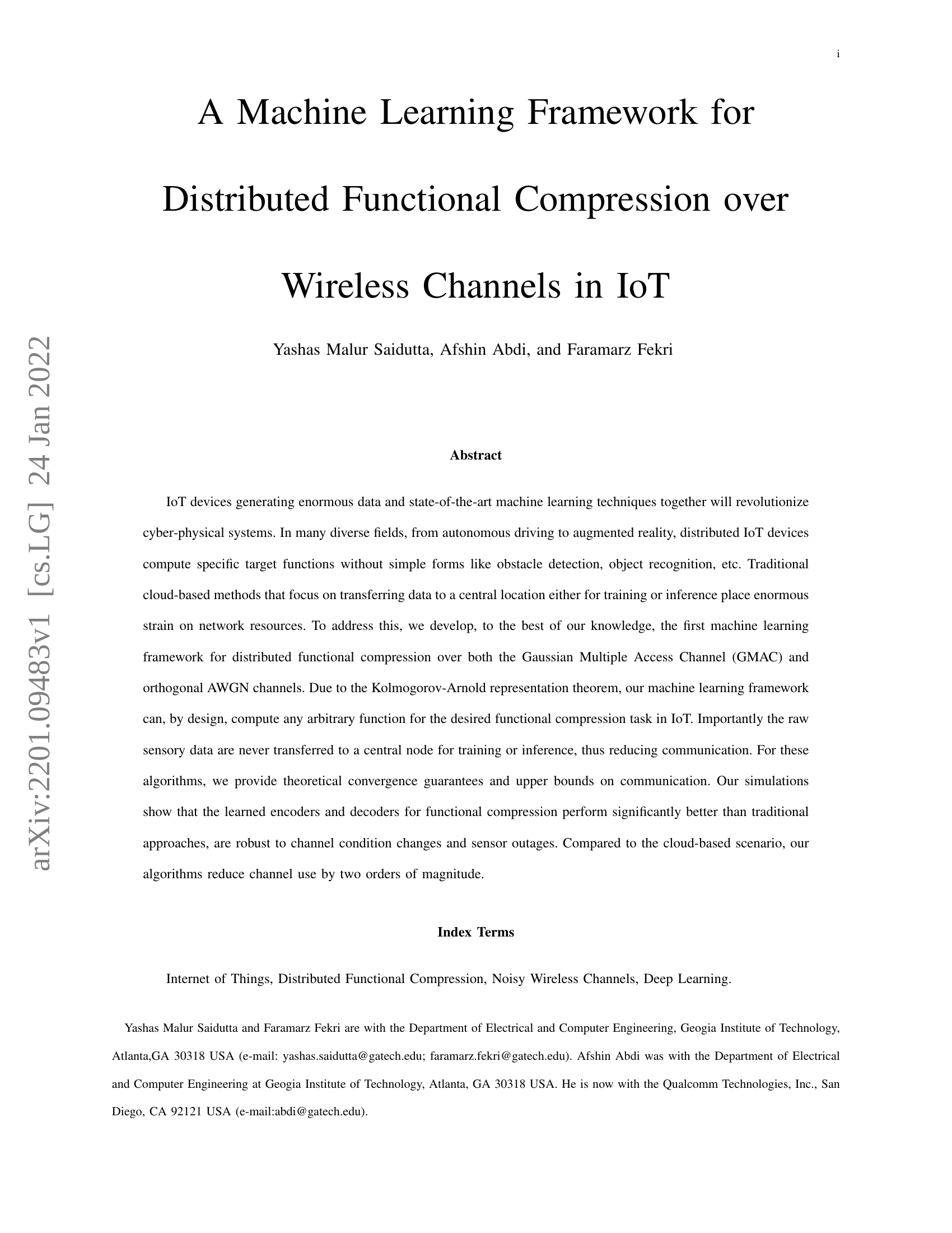 Kirk Borne on Twitter: "#MachineLearning Framework for Distributed Functional Compression over ...