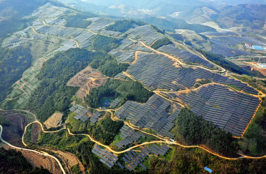 A 60 MW solar power project was established on a hill to tap the rich ...
