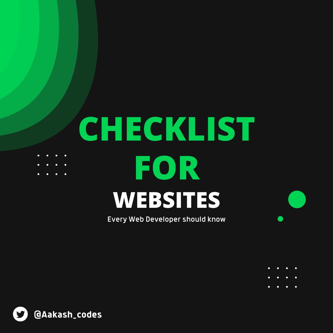 ⚡ CheckList for Websites that Every Web Developer should know ⚡ A ...