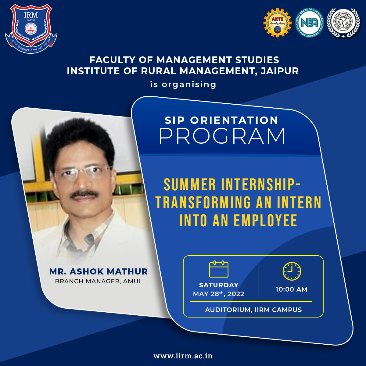 FMS-IRM on Twitter: "FMS-IRM, Jaipur is organizing a SIP orientation program on "𝐒𝐮𝐦𝐦𝐞𝐫 ...