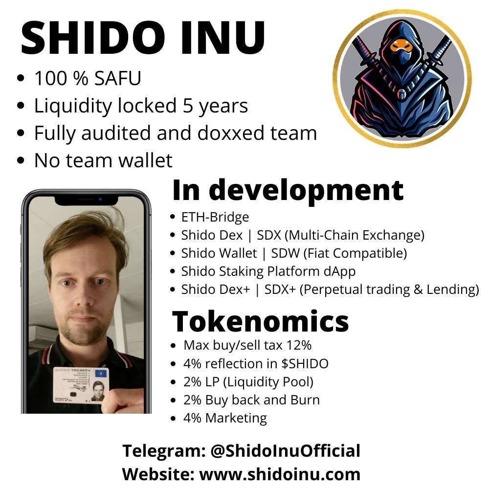 Ardit | $SHIDO on Twitter: "@Cryptofam3 Fully doxxed Dev here @DevBjornB. LP locked 5 years ...