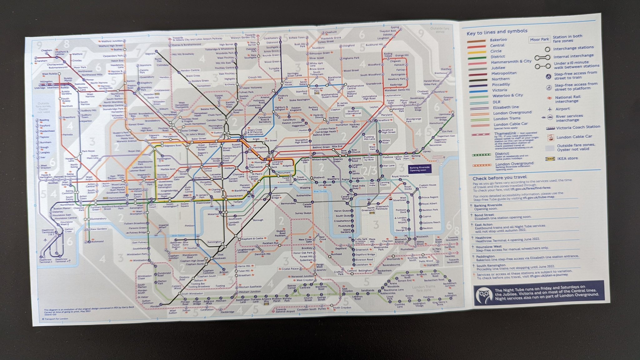 Printable London Tube Map 2022