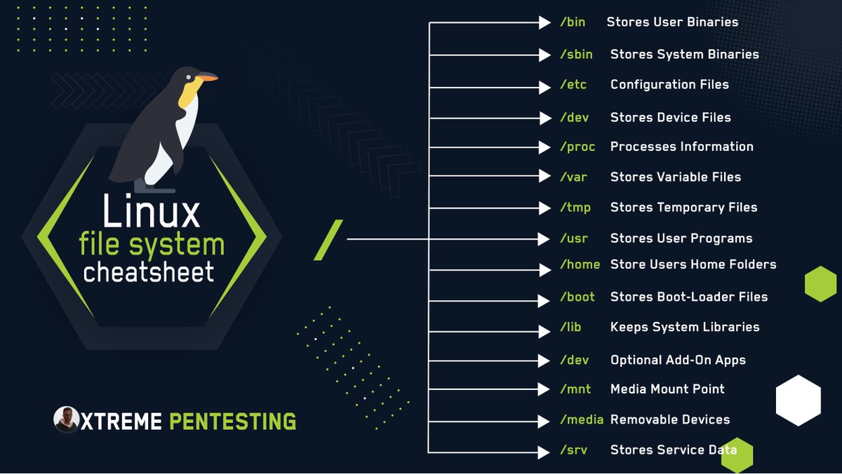 Linux Directory Structure explained🧵↓ - المسلسل من TRÄW🤟 @thatstraw - رتبها