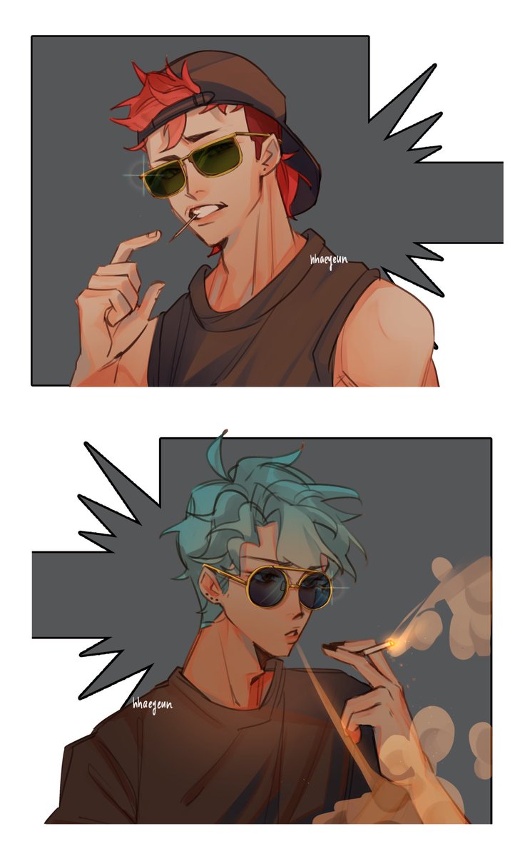 「chara cooldowns of mint and tsurai from spicy mints! go read」준 🌱 jun ...