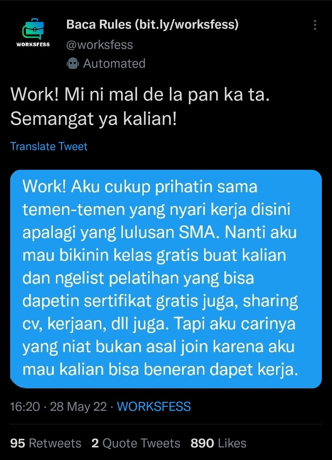 Baca Rules (bit.ly/worksfess) on Twitter: "Work! Aku sendernya ...