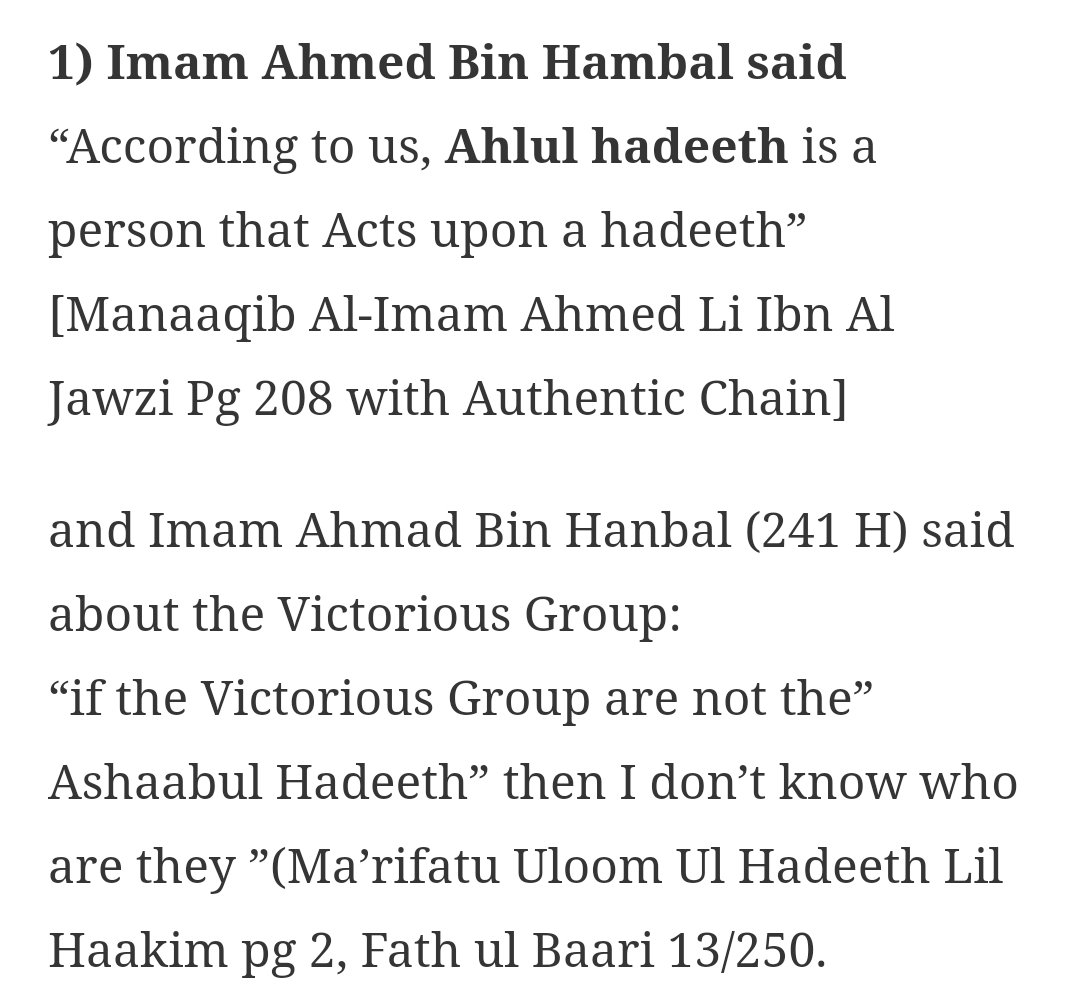 The thread 🧵. Who are Ahlul hadith. Shaykh Abdul Qadir Jilani رَحِمَهُ ...