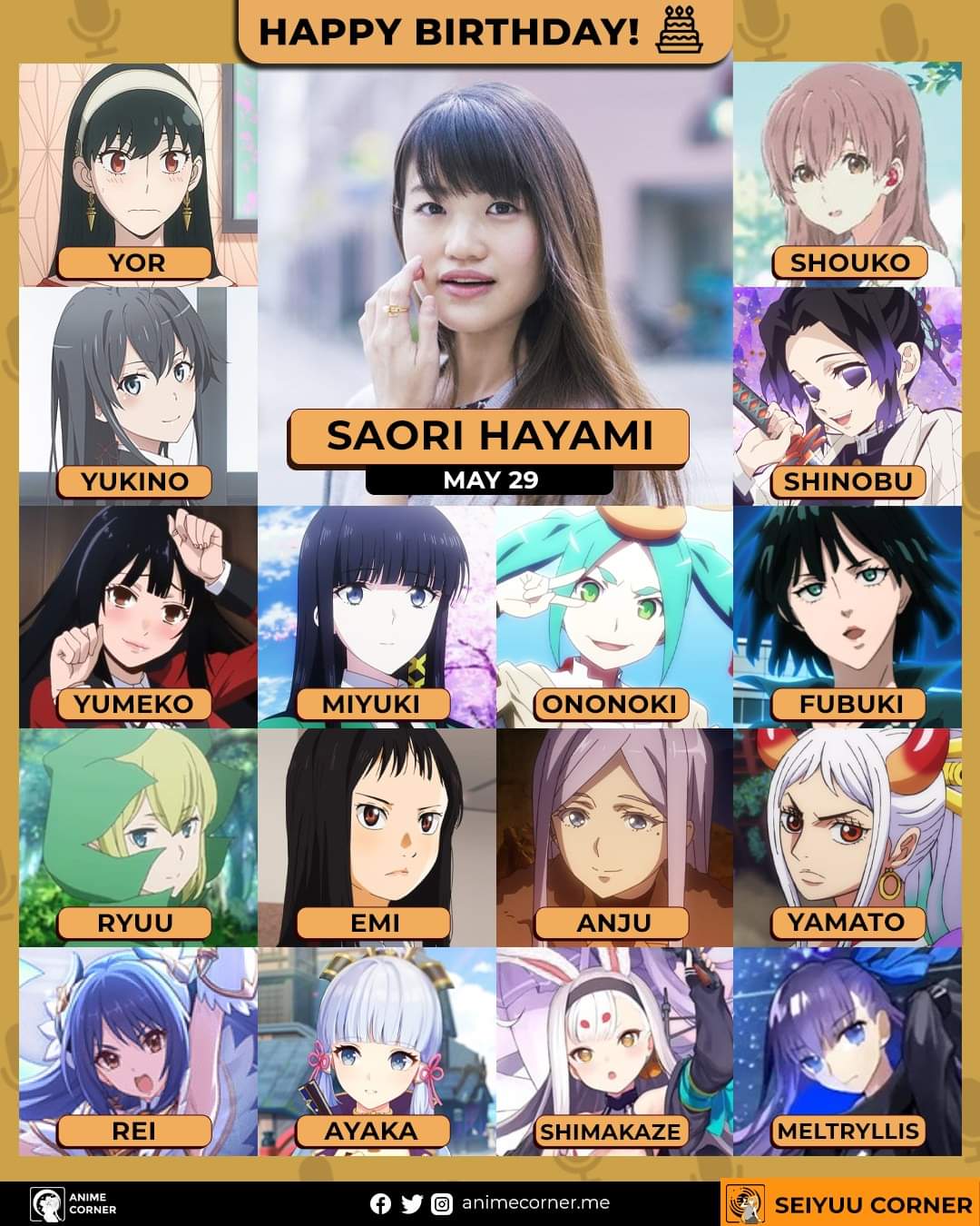 MiguelAle on Twitter: "Hoy cumple mi seiyuu favorita, la gran Saori Hayami 🛐 https://t.co ...