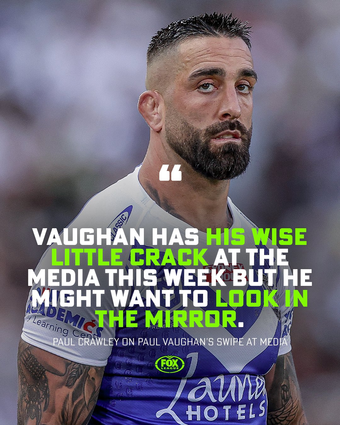 Paul Vaughn Tattoos NRL 2019: Paul Vaughan, Dragons Vs Cowboys Round