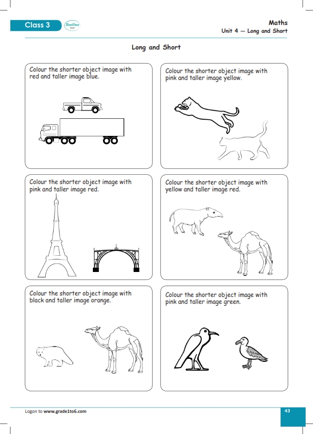 Long And Short Worksheets