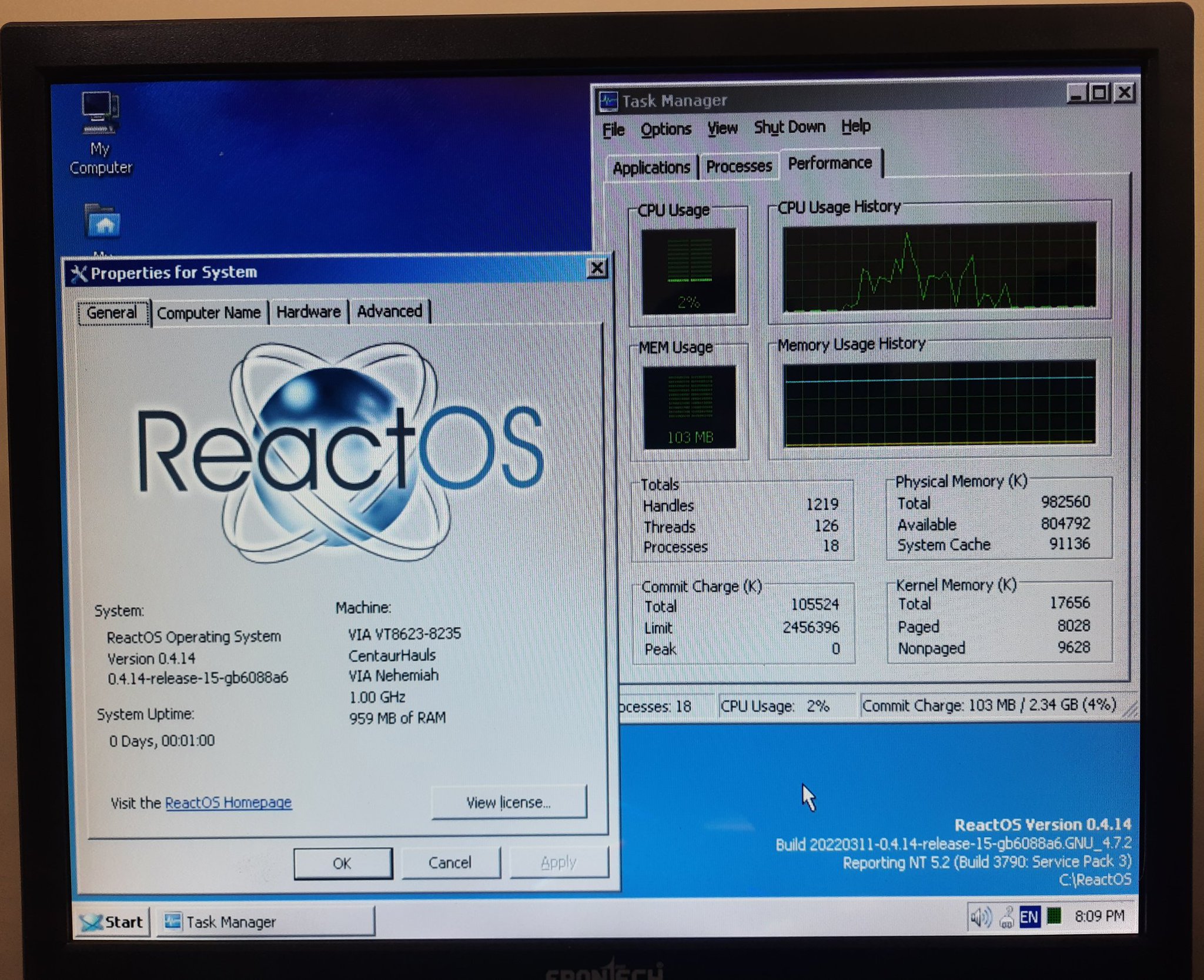 ReactOS on Twitter: "#ReactOS 0.4.14 installs and runs on this VIA C3 based Epia-PD1000 PC ...