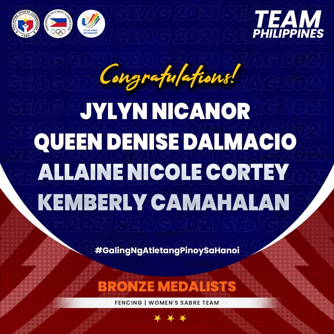 Philippine Sports Commission on Twitter: "𝐁𝐑𝐎𝐍𝐙𝐄!🥉🤺 Congratulations to Jylyn Nicanor, Queen ...