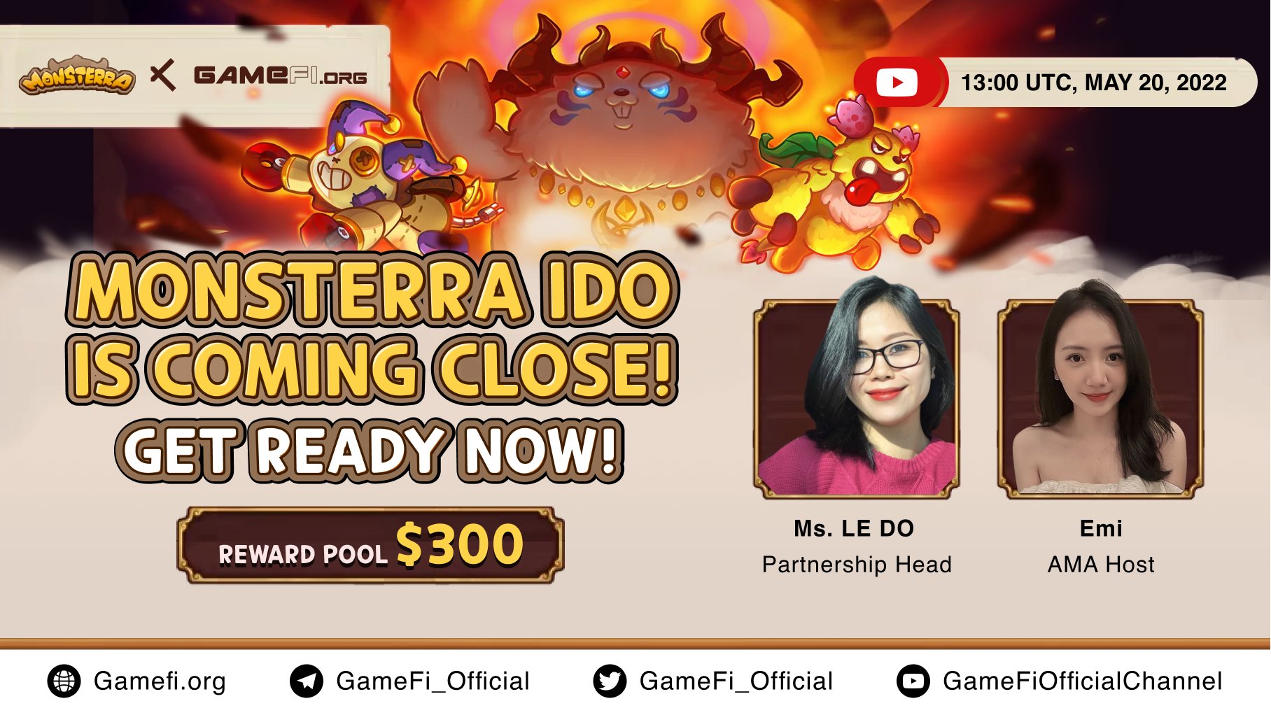 GAMEFI.ORG on Twitter: "📅Mark your calendar! Don't miss the opportunity to meet Monsterra team ...