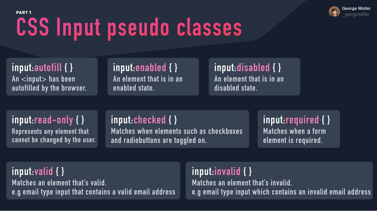 George Moller on Twitter: "💡 Do you know these input pseudo classes in CSS? https://t.co ...