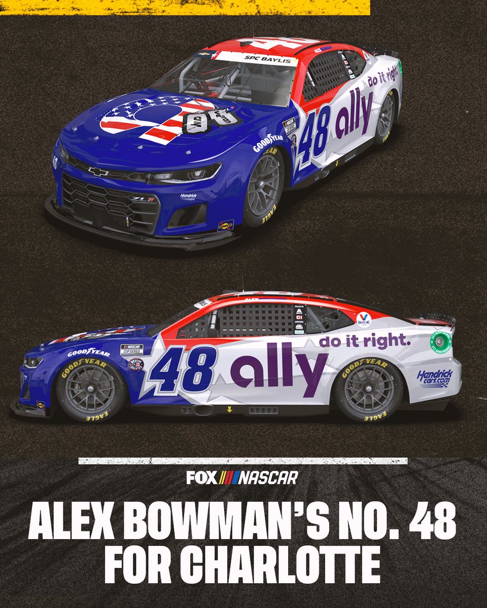 Alex Bowman's No. 48 Ally Chevrolet for Charlotte : r/NASCAR