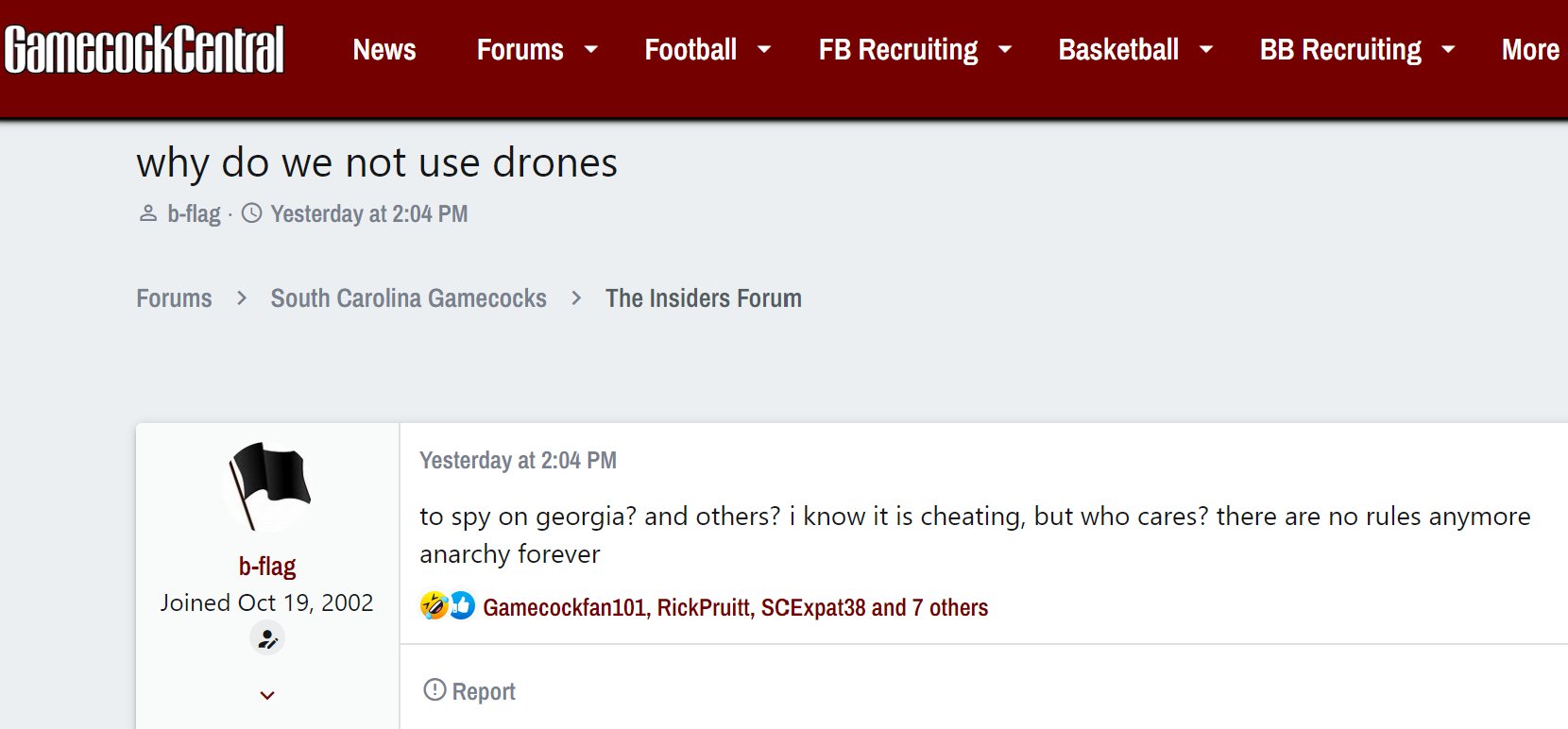 Message Board Geniuses on Twitter: "#SouthCarolina fan wants to do whatever it takes to compete ...