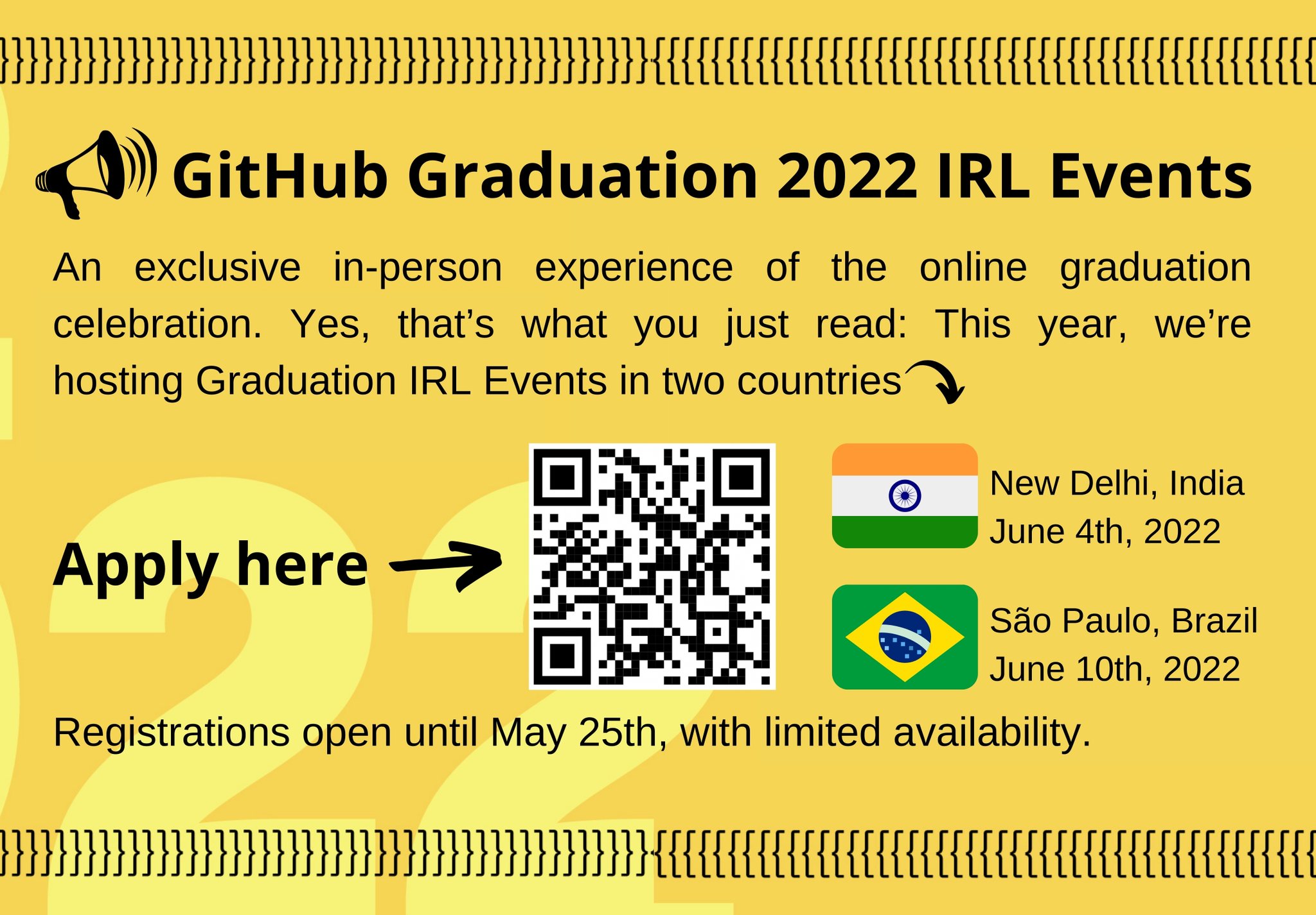 GitHub Education on Twitter: "📣 We’re having GitHub Graduation 2022 in person 📣 Save the date ...