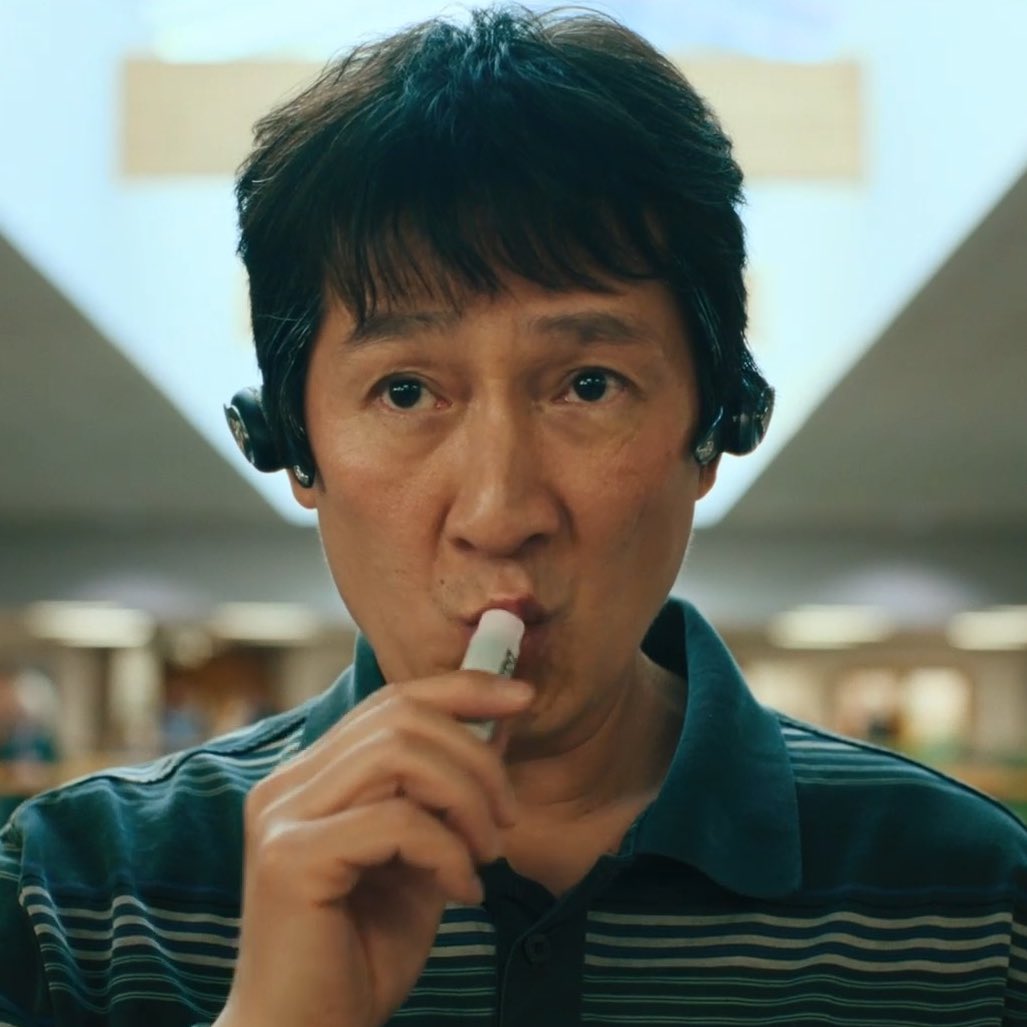 Men putting on chapstick everywhere, all at once A24 @a24