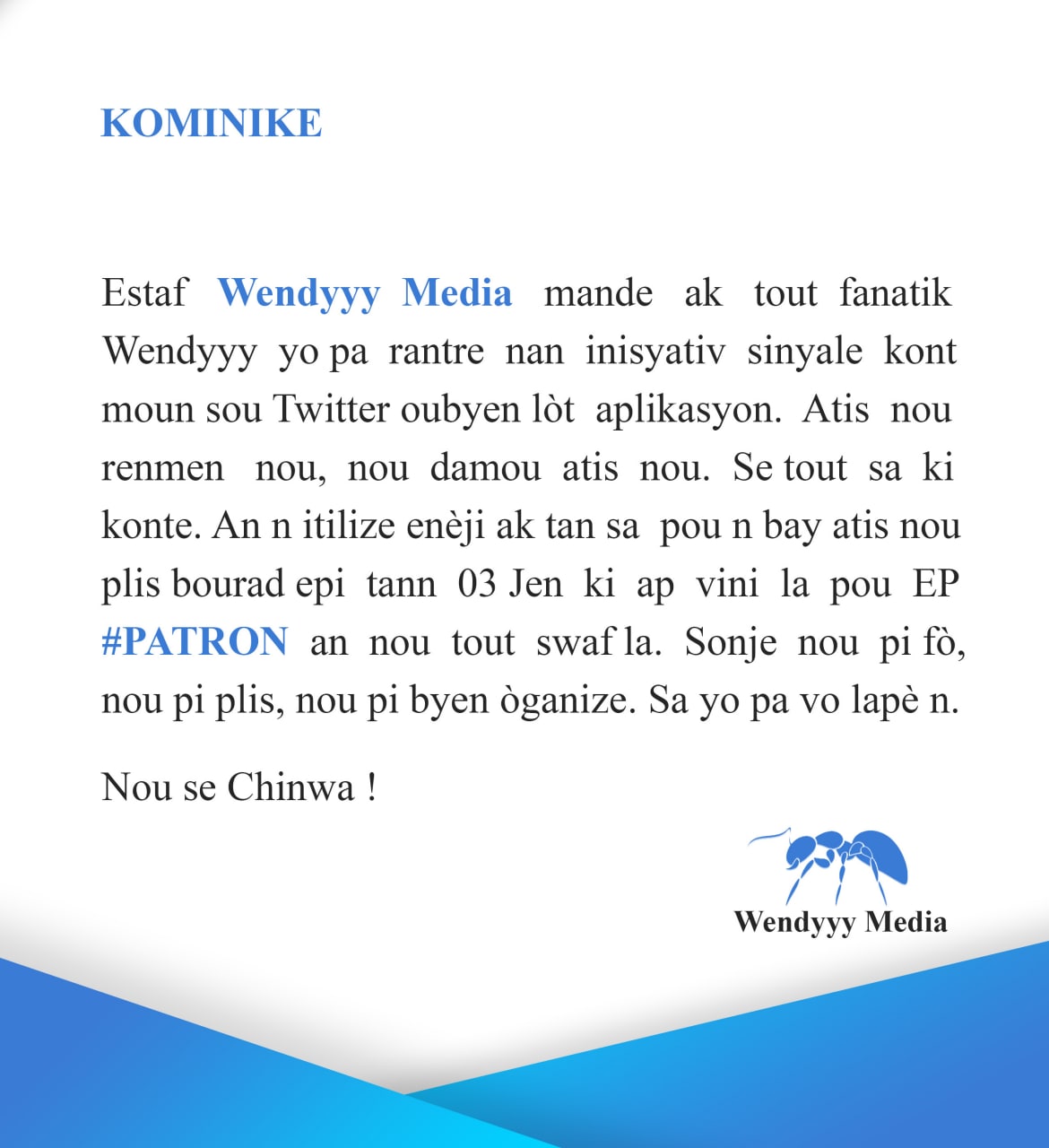 Loukendy Media on Twitter: "#CHINWA yooo diferan nan tout sans https://t.co/7dz3xIzGrN" / Twitter