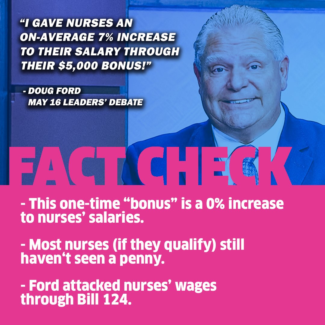 Ontario Nurses' Association on Twitter: "In this week's debate, @Fordnation got his math wrong ...