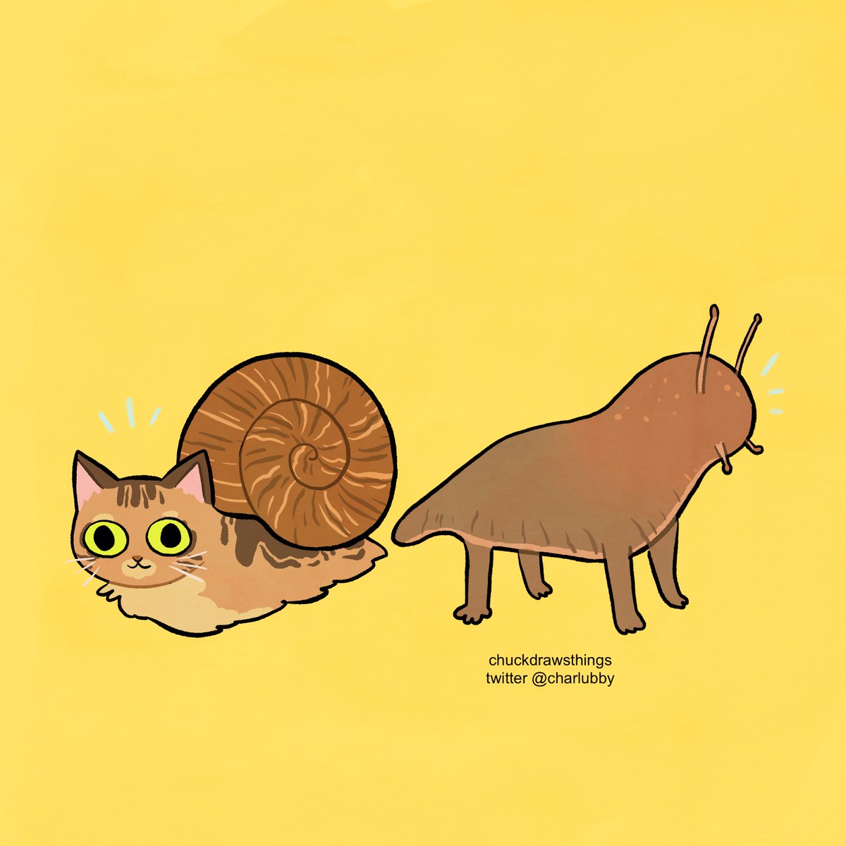 「snail cat cat snail https://t.co/LLxMoj5」|chuck ️のイラスト
