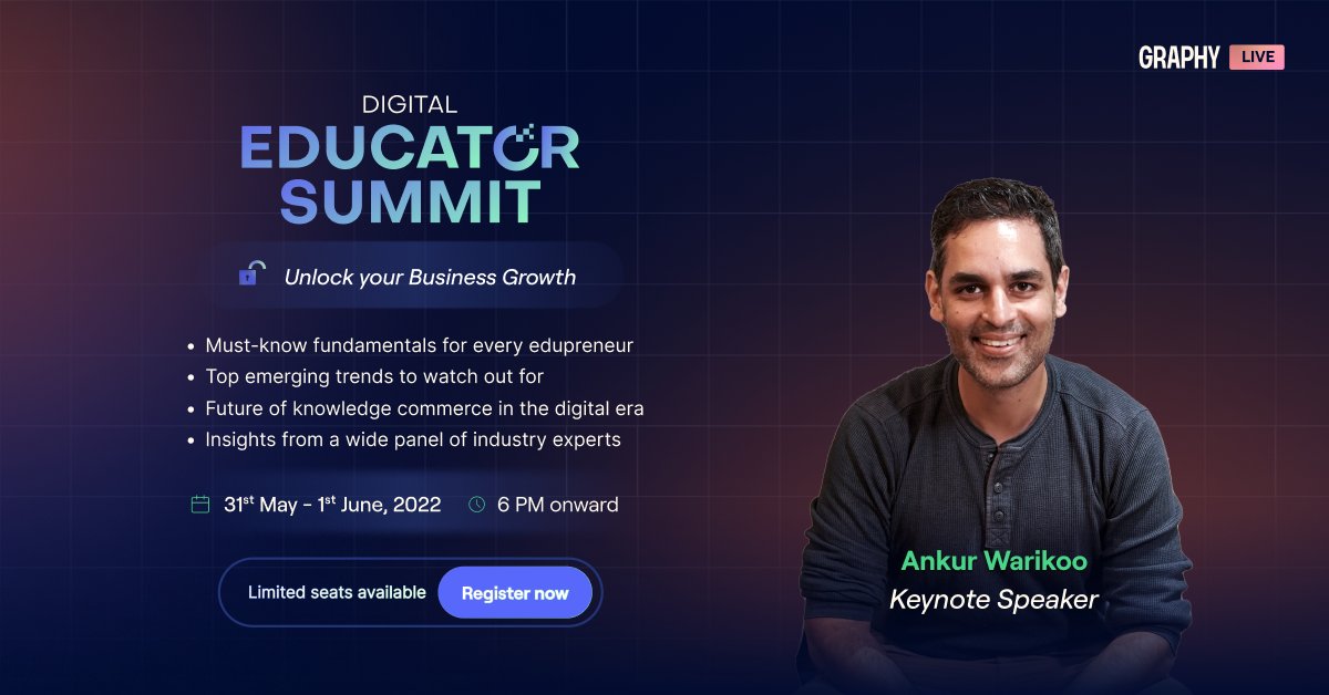 Ankur Warikoo on Twitter: "Excited to be presenting at the Digital Educator Summit on the 31st ...