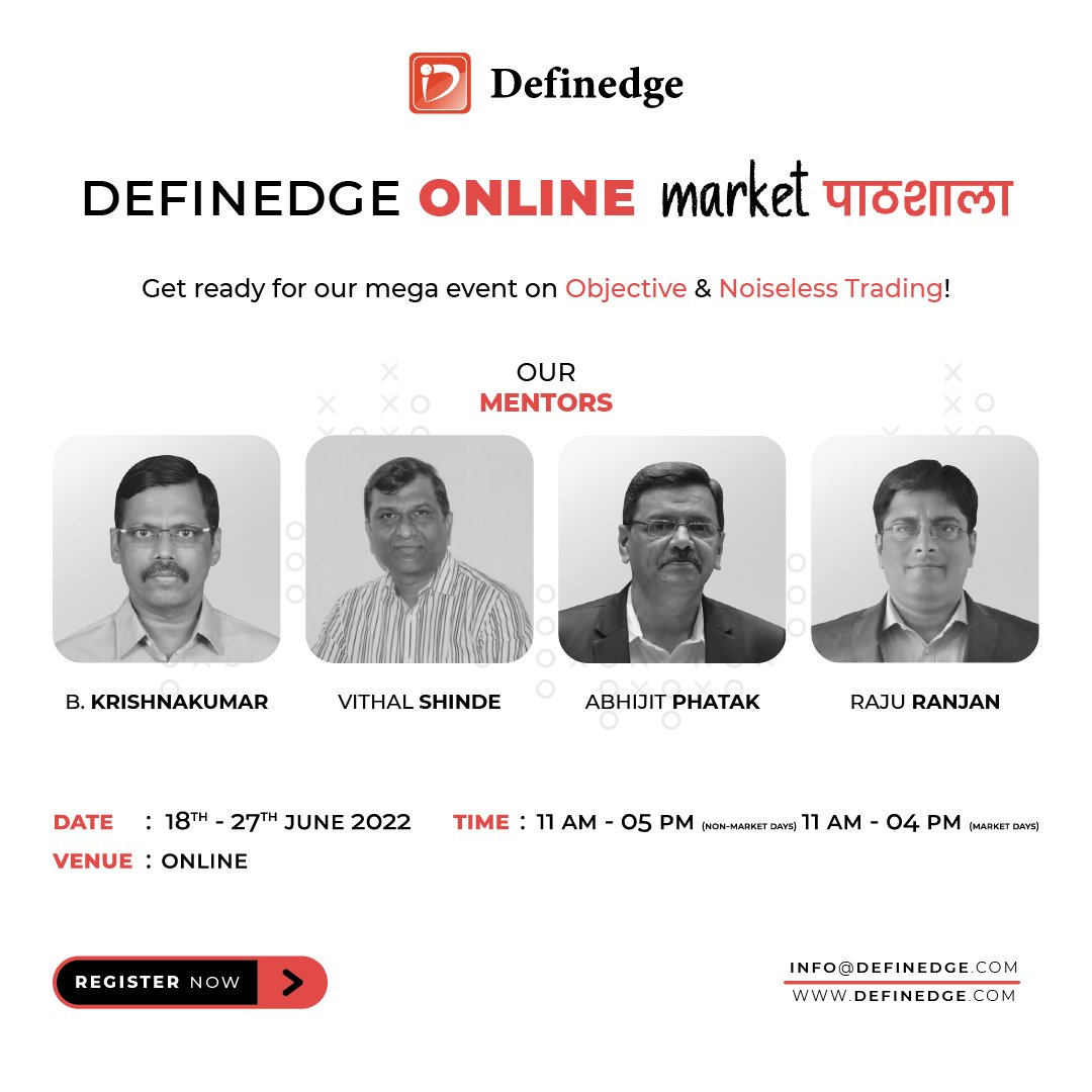 Definedge on Twitter: "Register for #OnlineMarketपाठशाला with our mentors: @Techtrail ...
