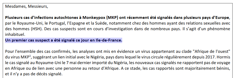 Nicolas Berrod on Twitter: "ℹ️Un premier cas suspect de variole du singe a été recensé ce jeudi ...