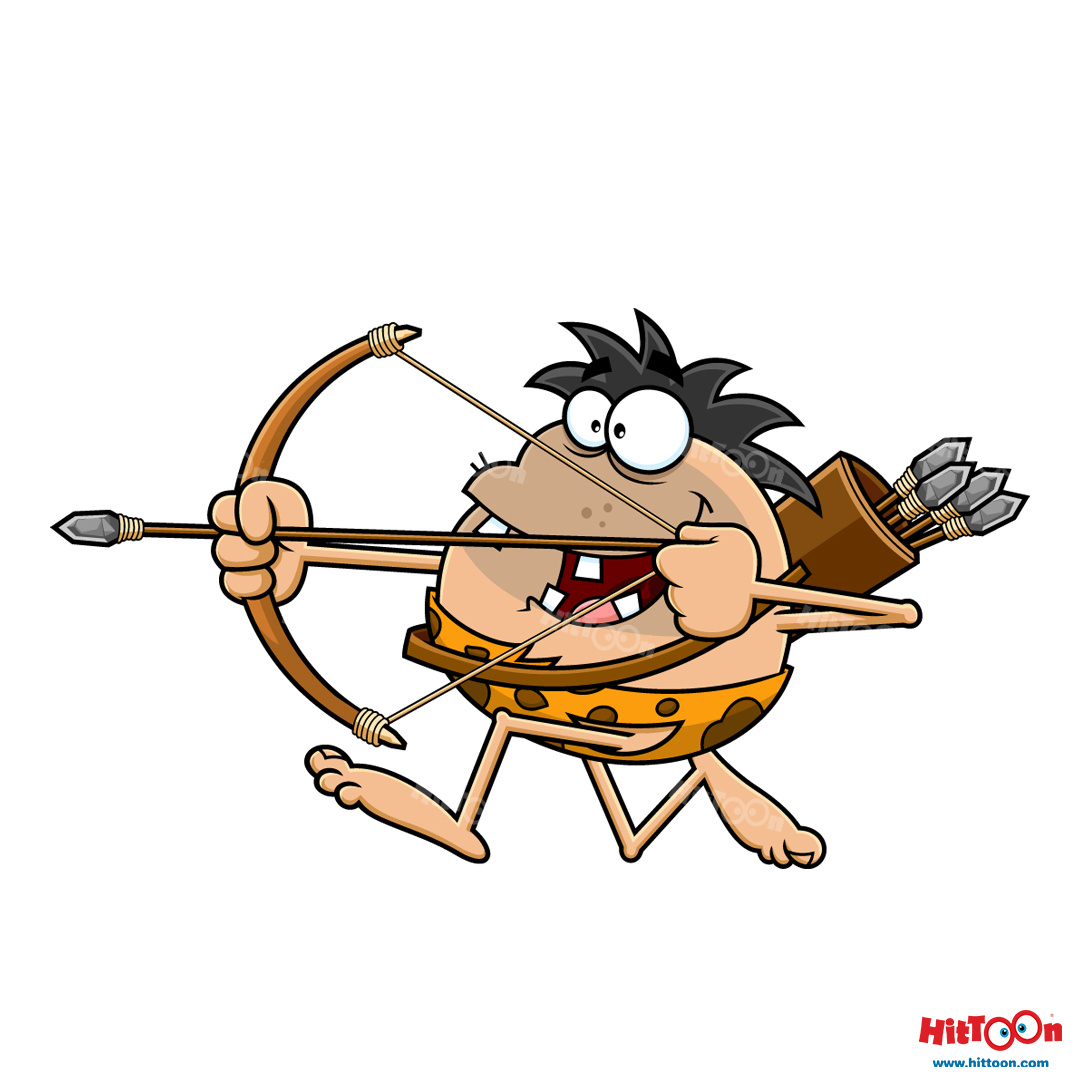 Cartoon Hunter With Bow And Arrow