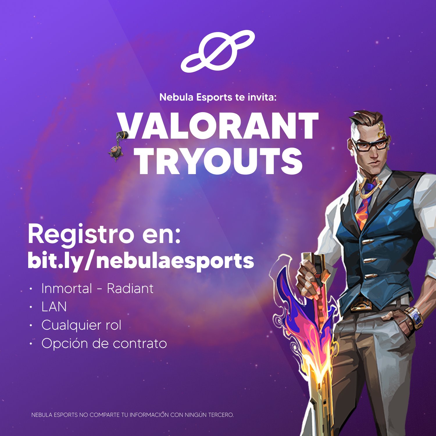 Nebula Esports on Twitter: "¡Tryouts Abiertos! 🛰️ Inscríbete ahora en https://t.co/TPmVpu4Cyz ...
