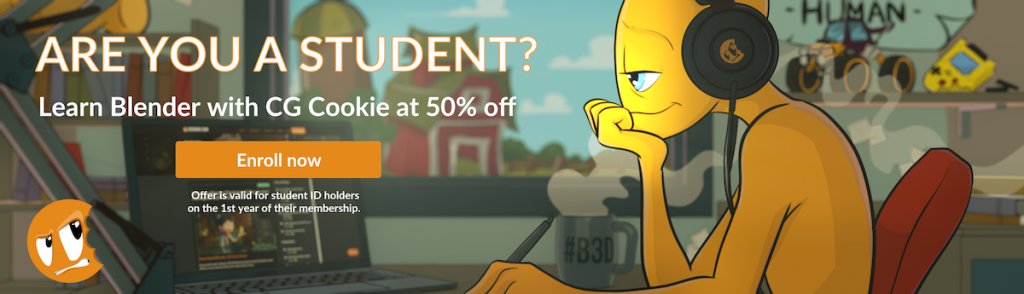 BlenderNation on Twitter: "Earlier today:Students, get 50% off CG Cookie with your student ID ...