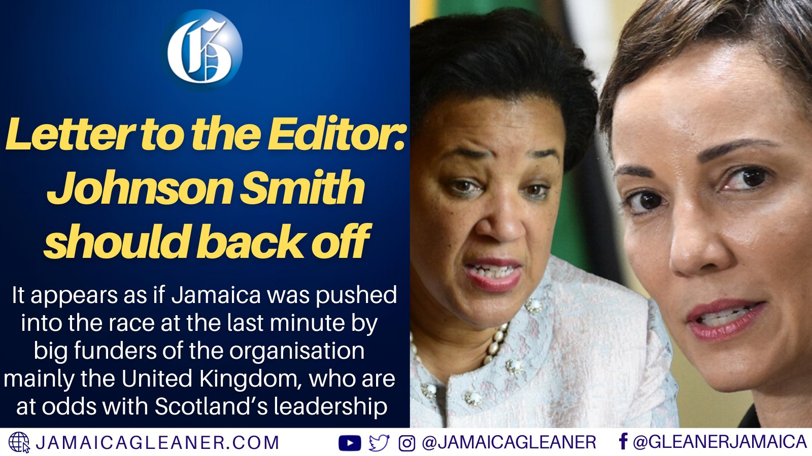 Jamaica Gleaner on Twitter: "The Editor, Madam: I was taken aback by Foreign Affairs Minister ...