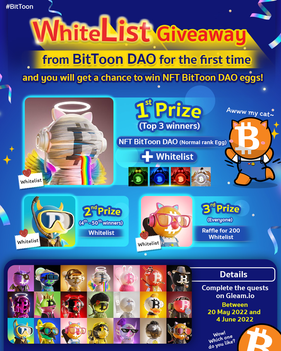BitToonDAO on Twitter: "Join BitToon DAO NFT & WL Giveaway campaign to get a chance to win NFT ...