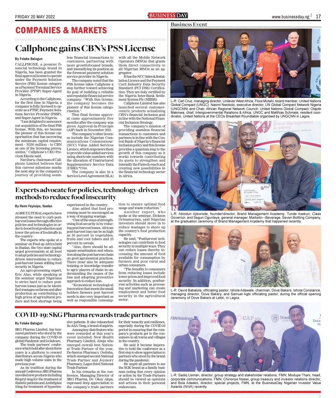 UN Global Compact Network Nigeria on Twitter: "Earlier this week, we convened CEOs and leaders ...