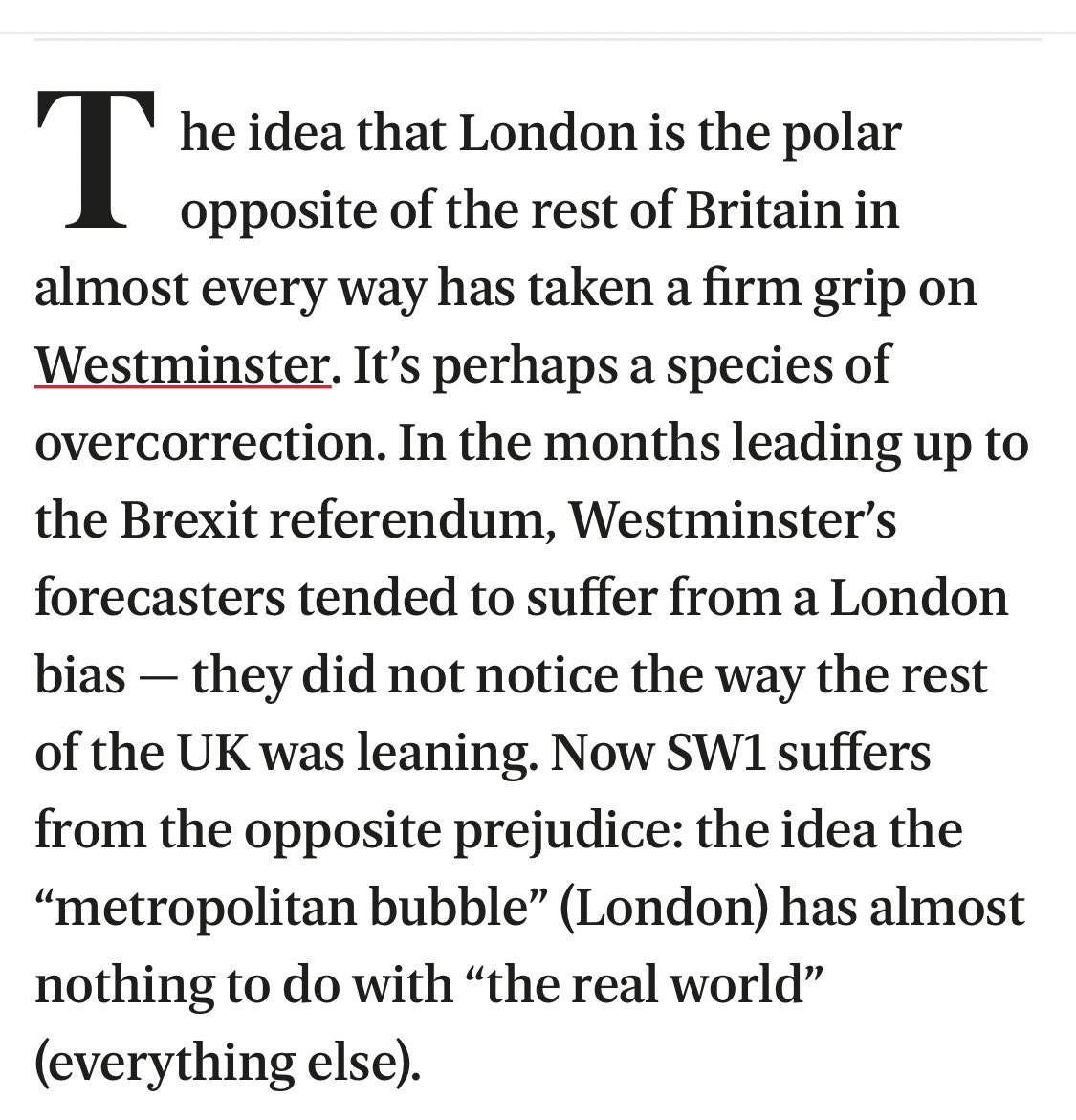 Since Brexit, the idea that London is incredibly different to ...